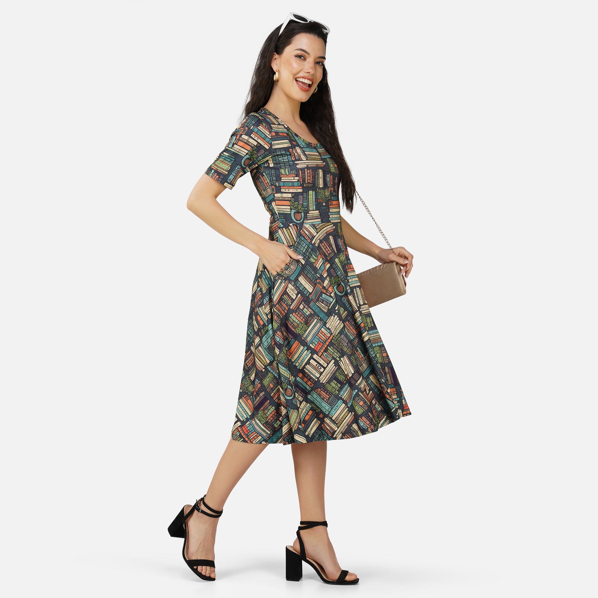 Botanical Library Books Twirl Dress Svaha USA