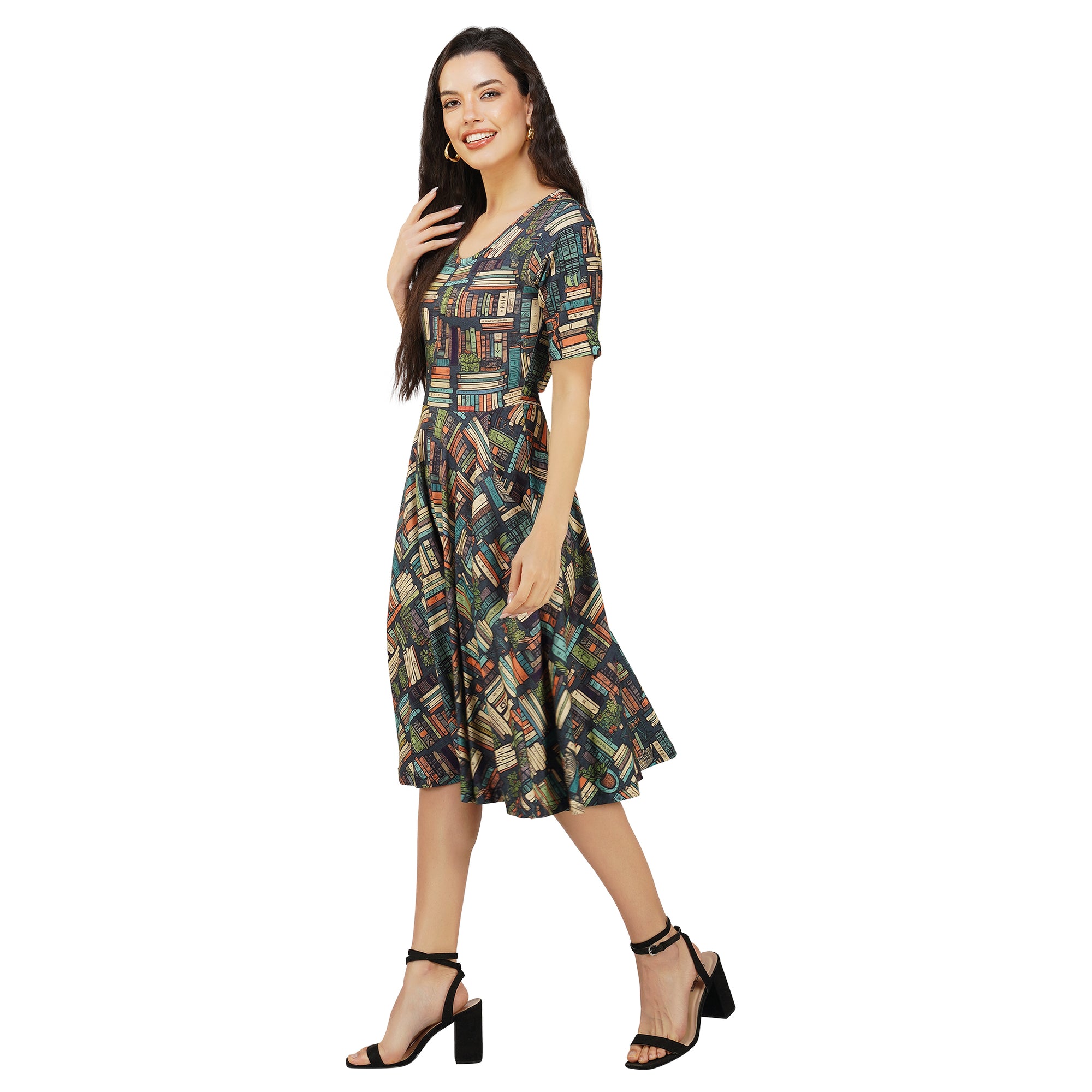 Botanical Library Books Twirl Dress Svaha USA