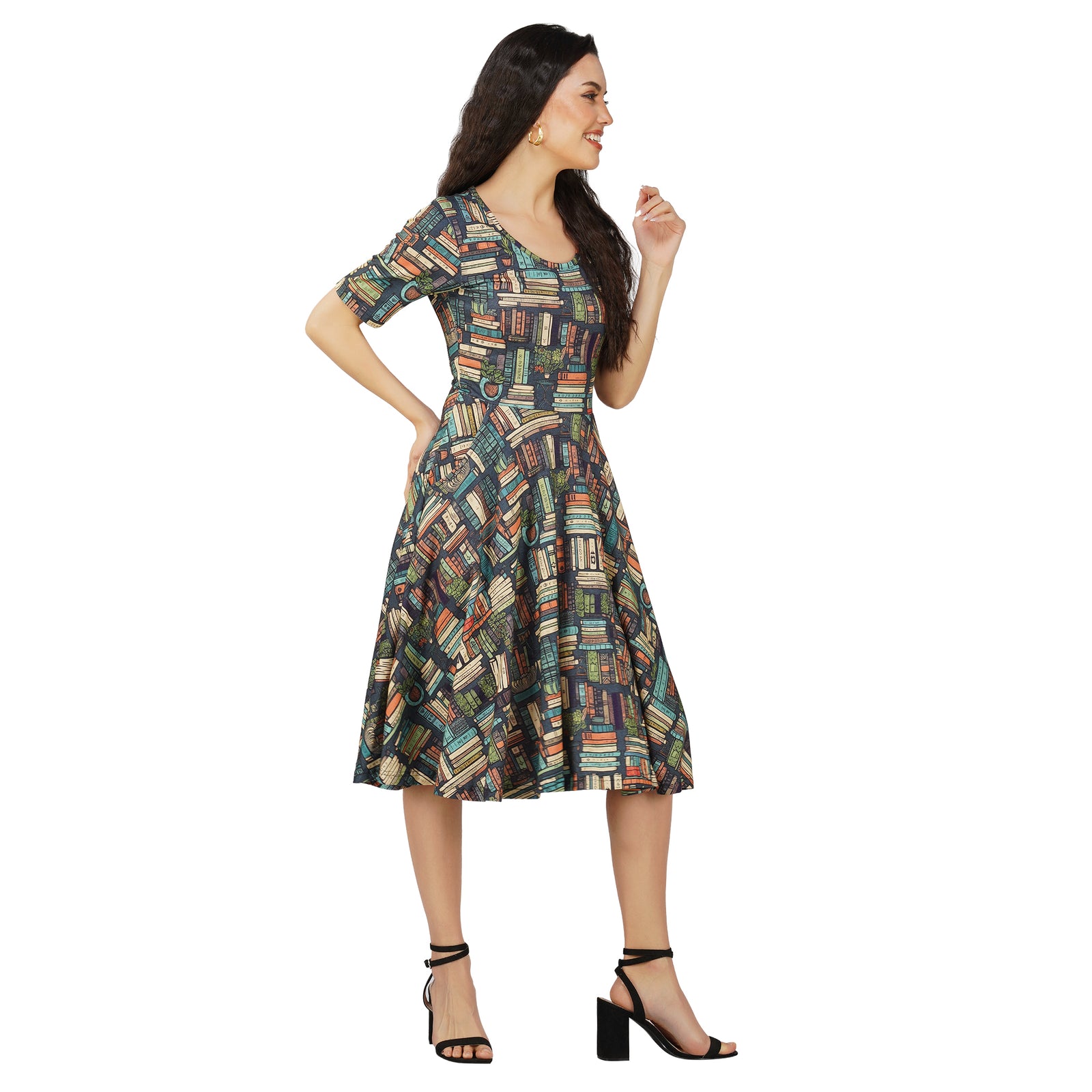 Botanical Library Books Twirl Dress Svaha USA