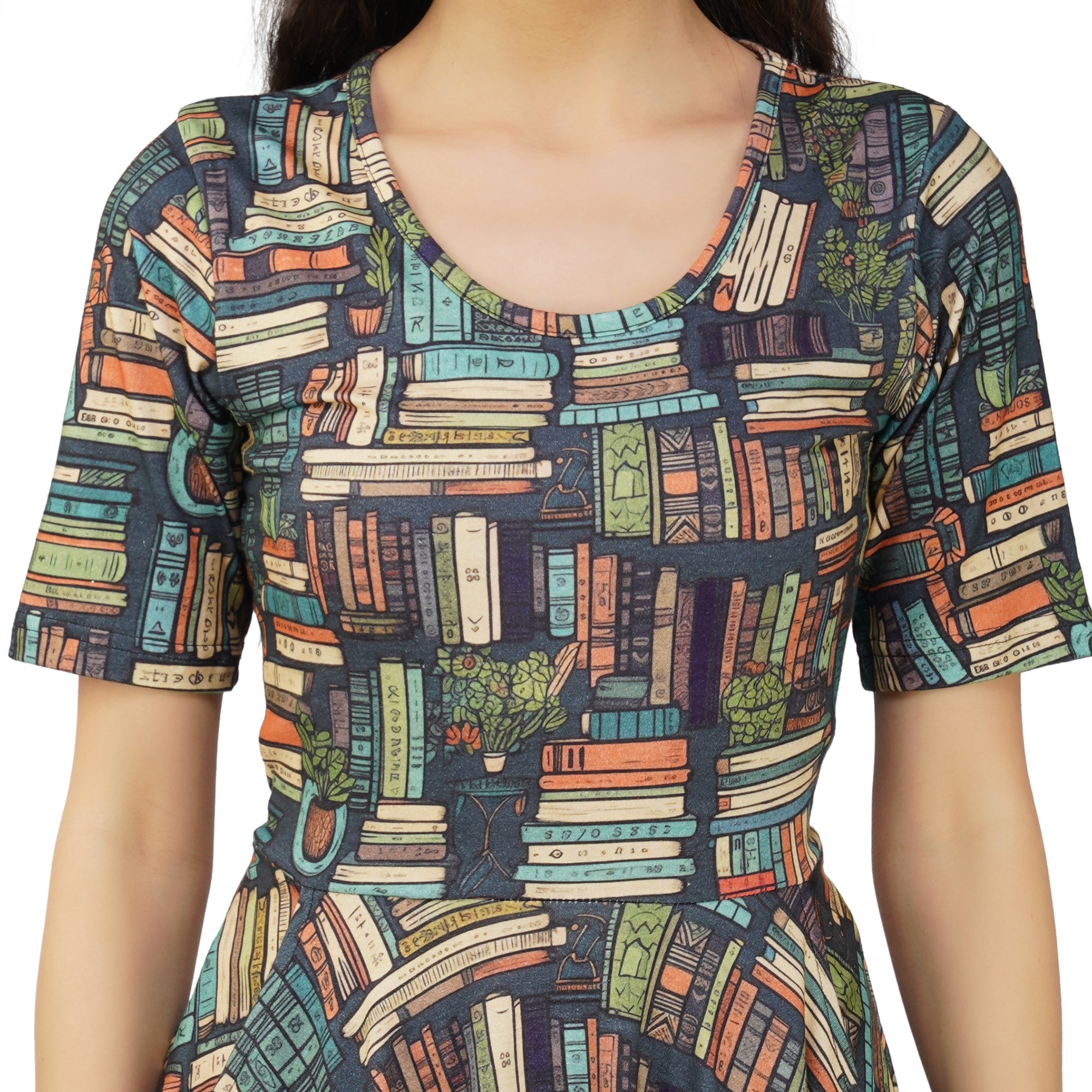 Botanical Library Books Twirl Dress Svaha USA