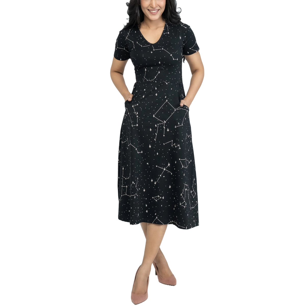 Constellations Glow-in-the-dark Midi Dress