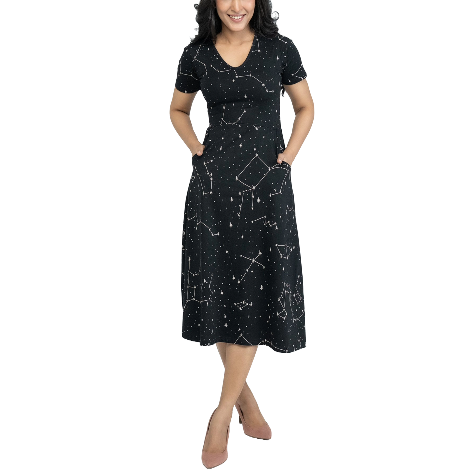 Constellations Glow-in-the-dark Midi Dress