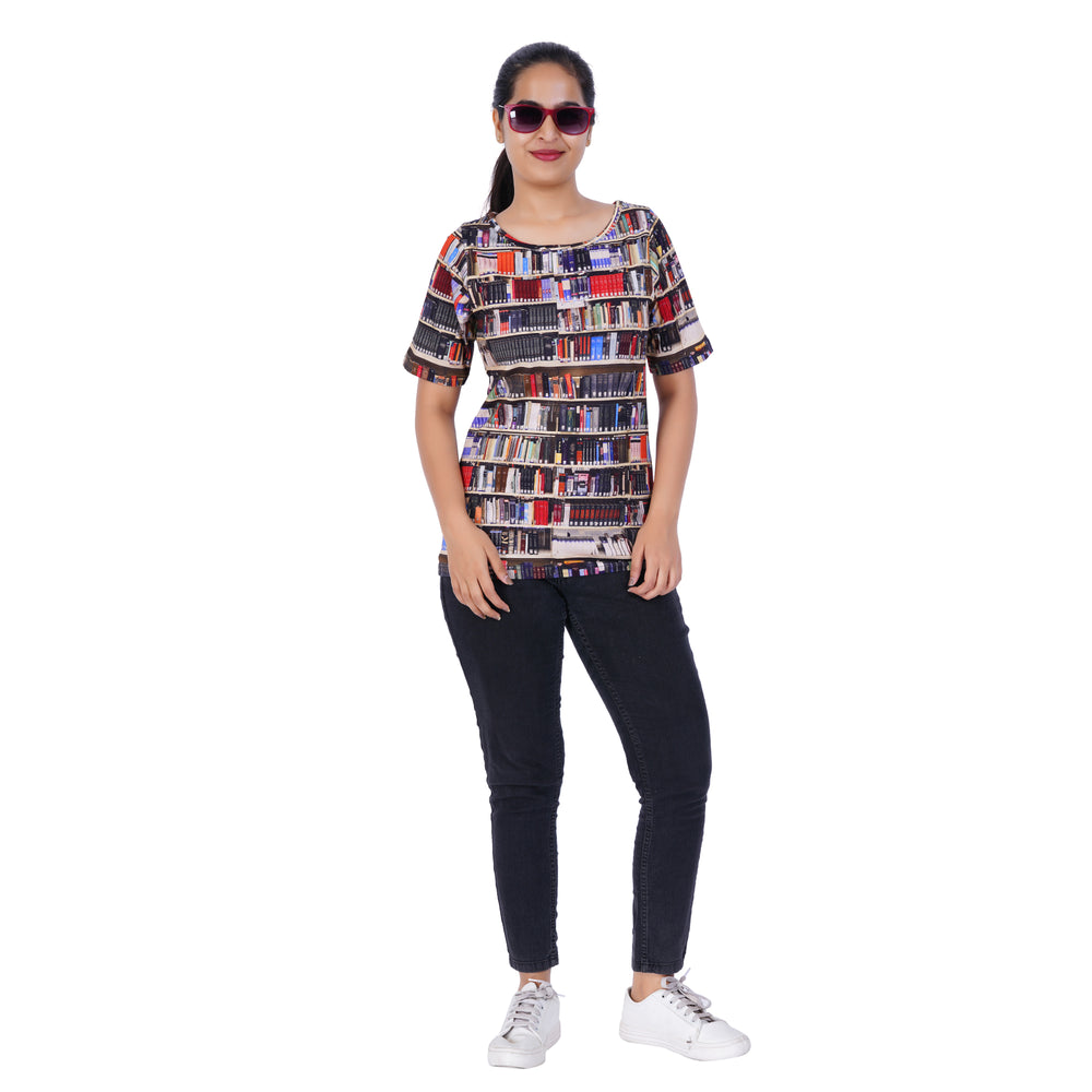 Library Shelves Books Tunic Top Svaha USA