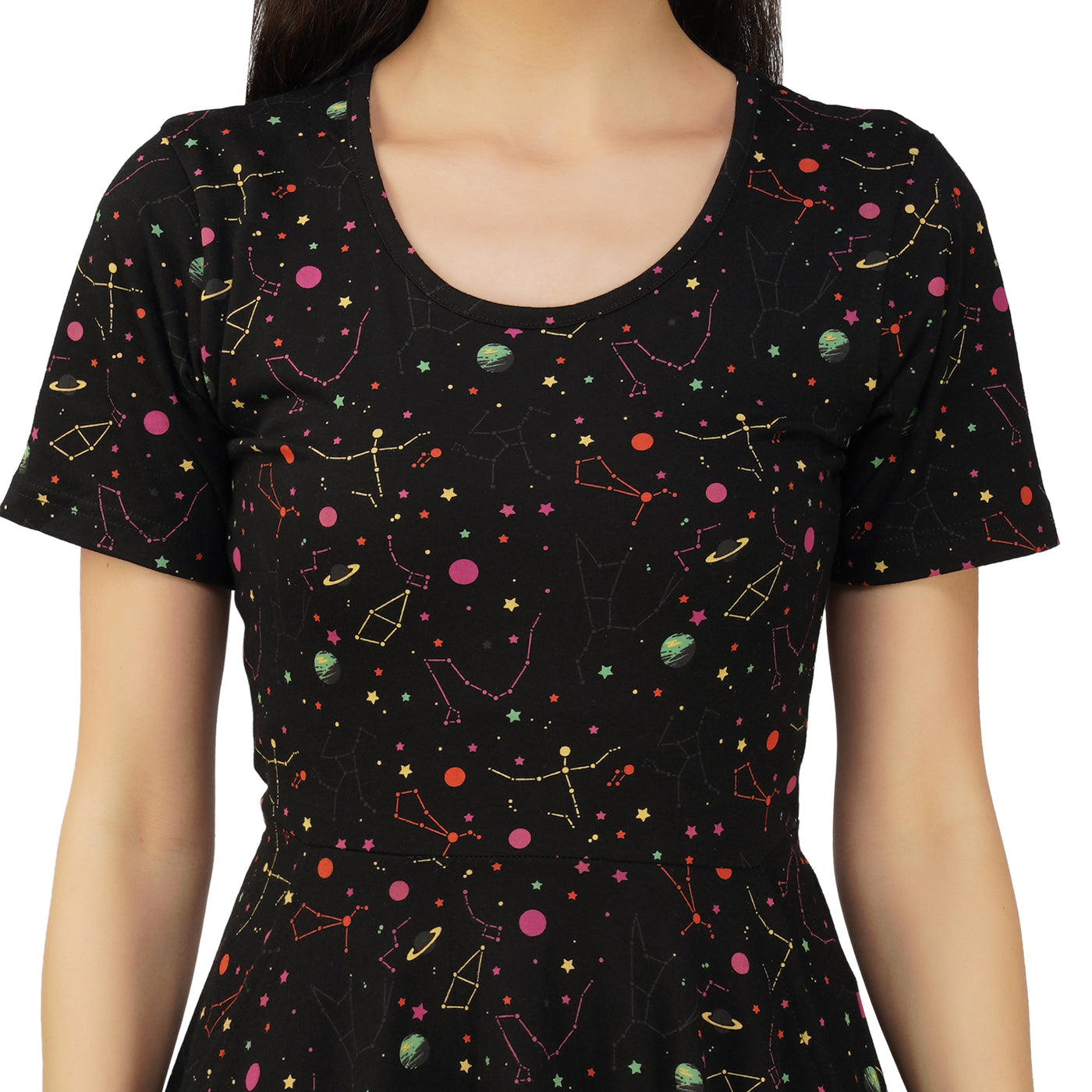 Rainbow Constellations Glow-in-the-Dark Twirl Dress Svaha USA