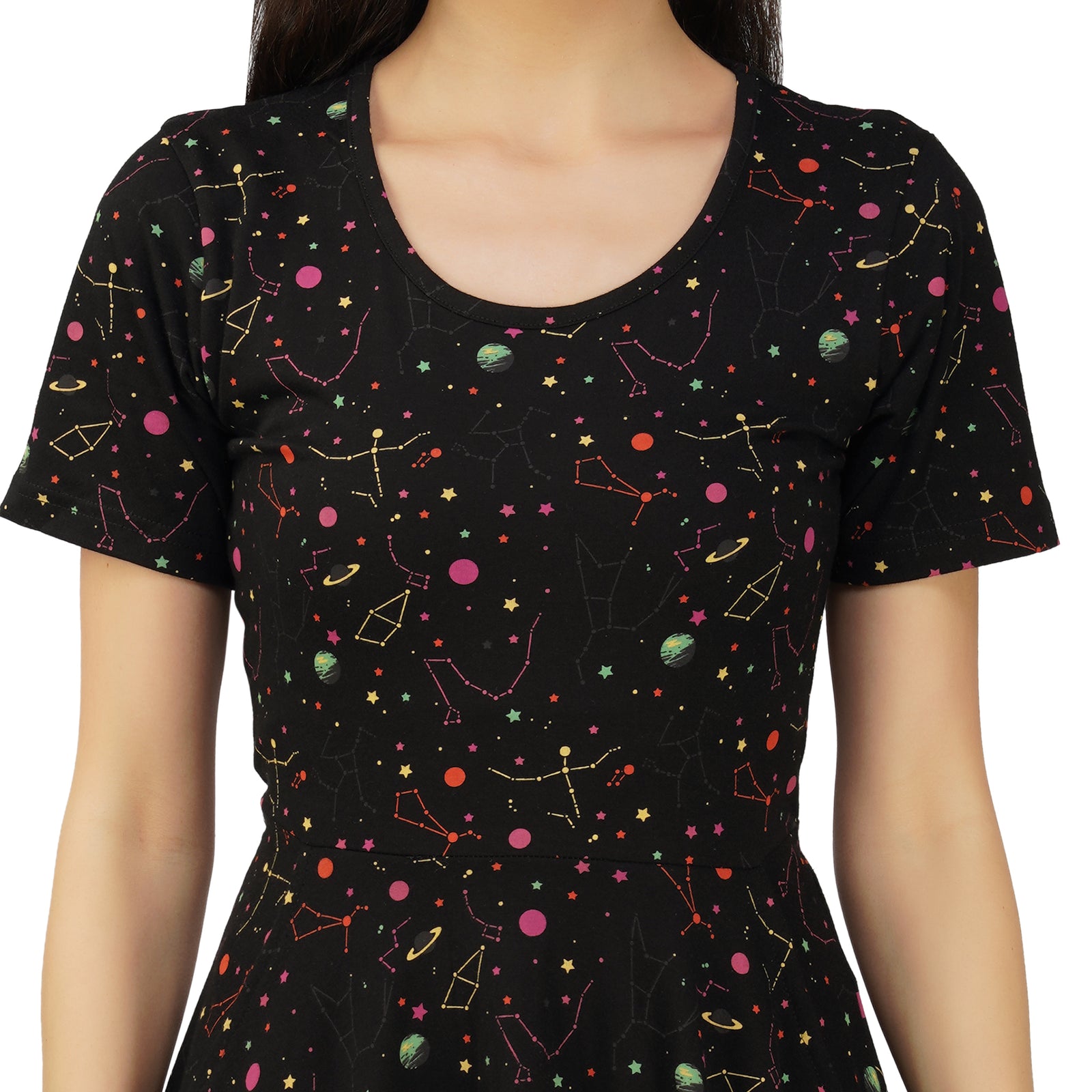 Rainbow Constellations Glow-in-the-Dark Twirl Dress Svaha USA