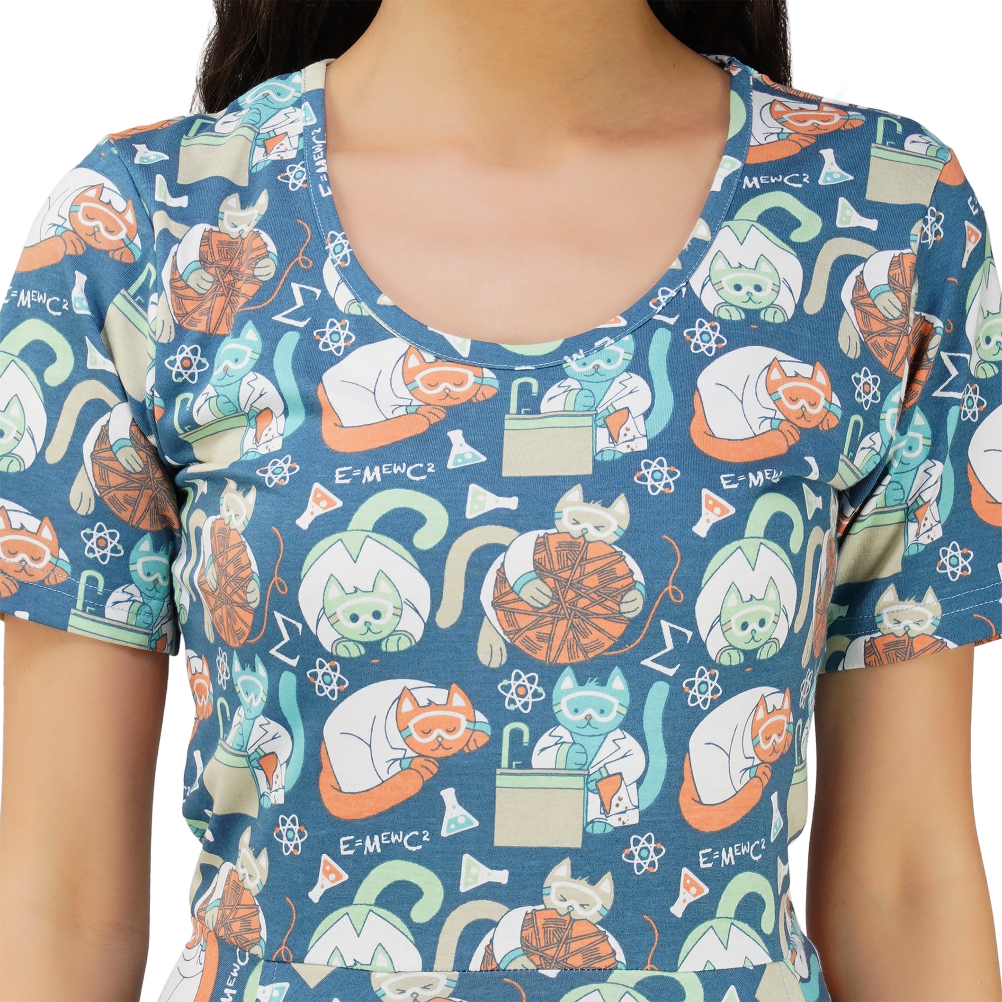 Science Cats Twirl Dress Svaha USA