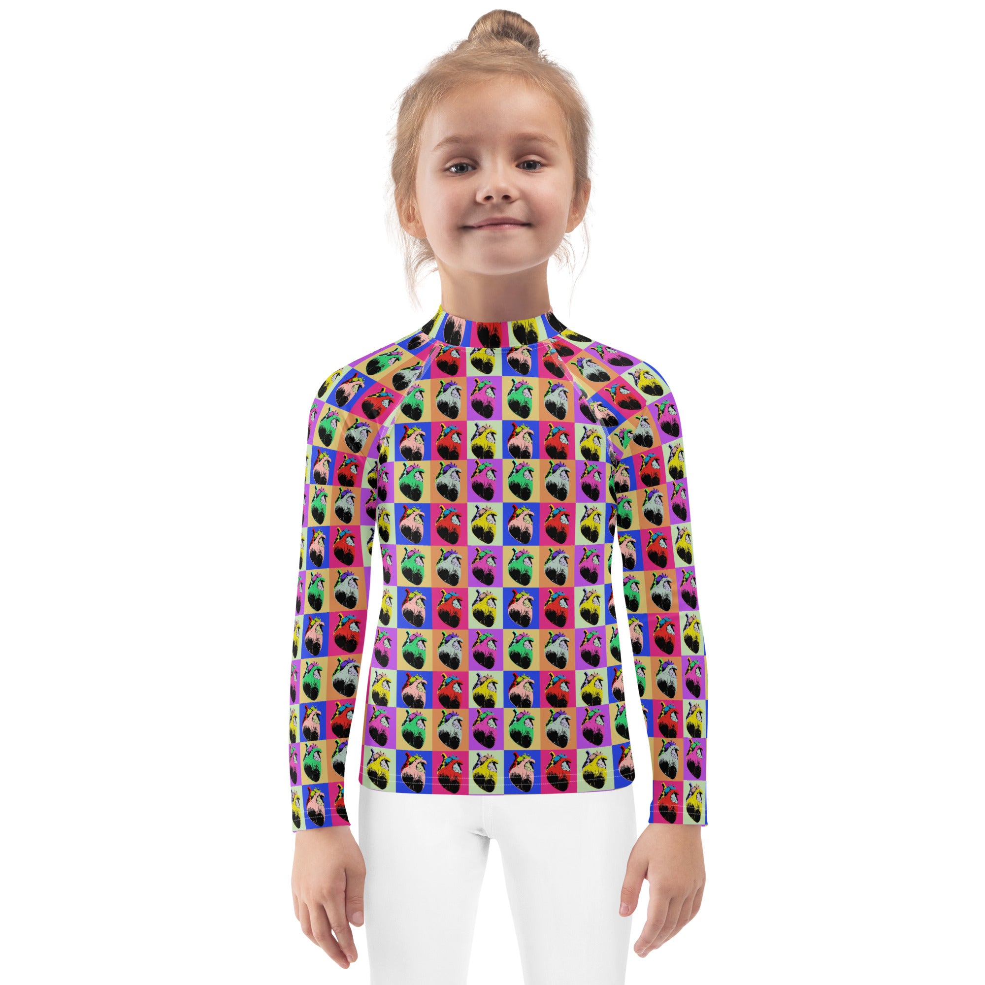 Pop Art Hearts Kids Rash Guard (POD)