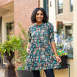 Botanical Library 3/4th Sleeve Swing Dress Svaha USA
