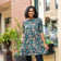 Botanical Library 3/4th Sleeve Swing Dress Svaha USA