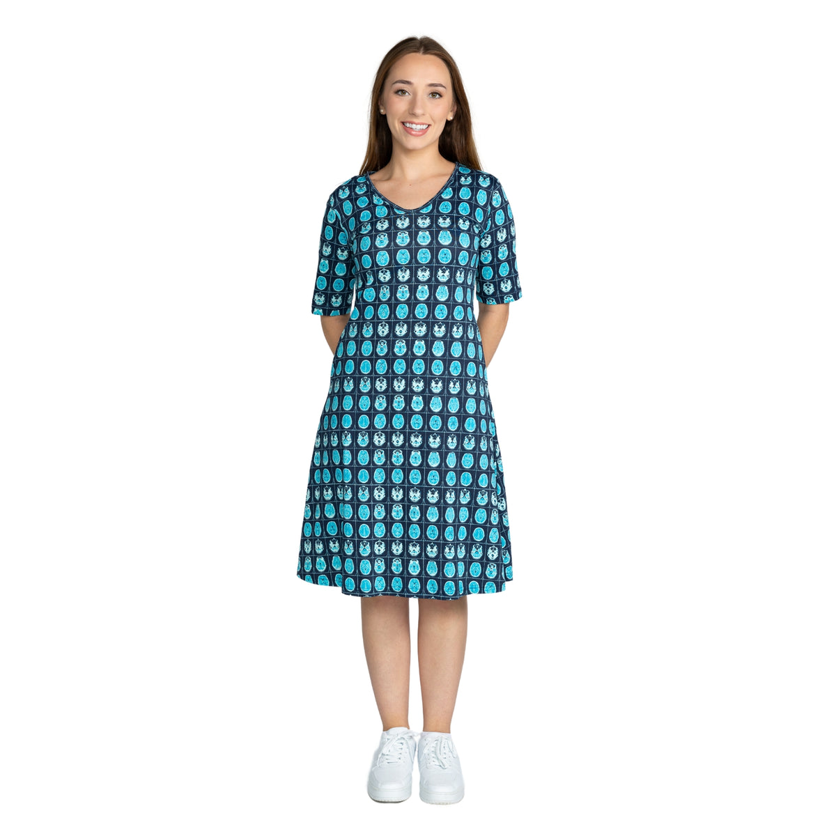 Brain Scans A-Line Dress (No Waist Seam) Svaha USA