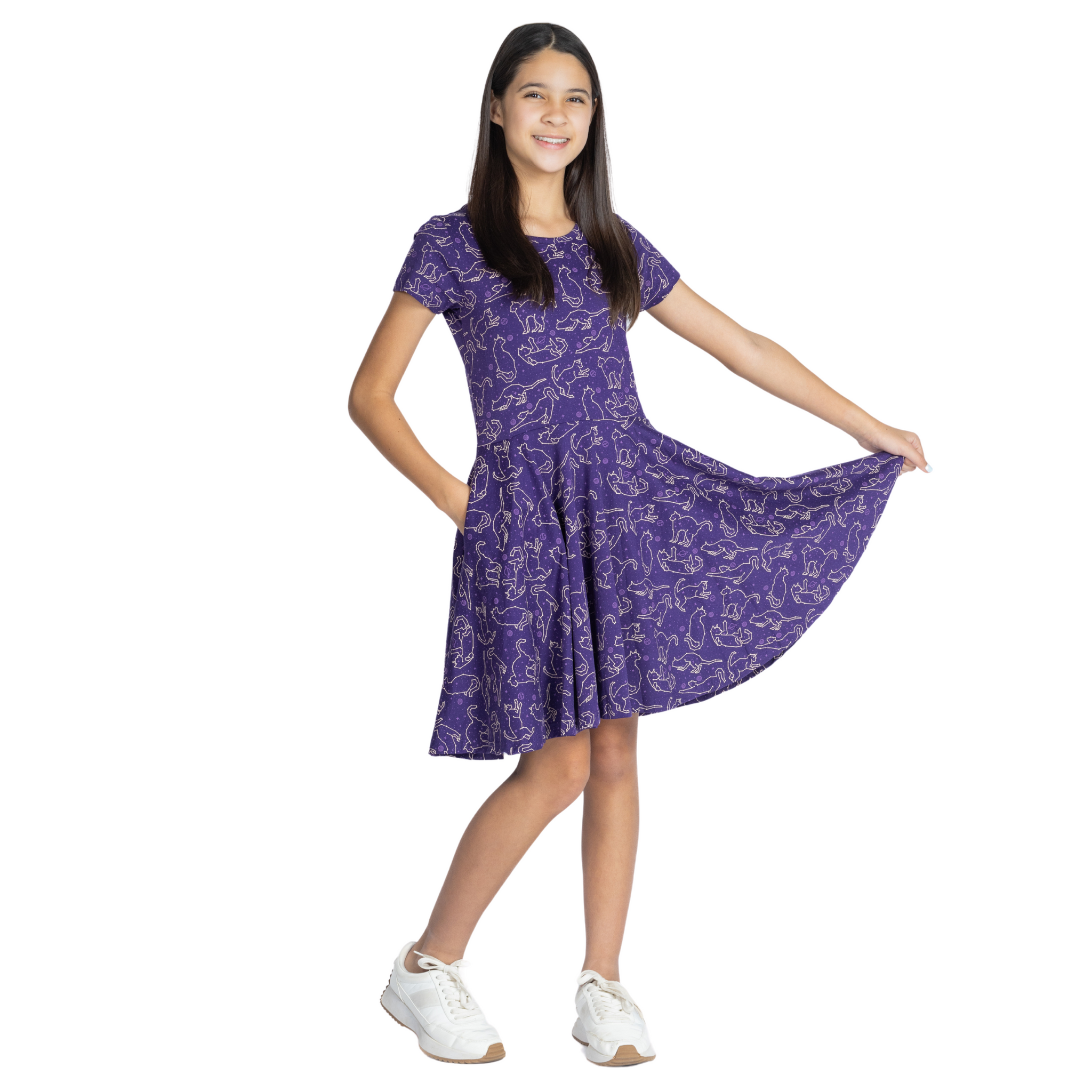 Cats Constellations Kids Twirl Dress Svaha USA