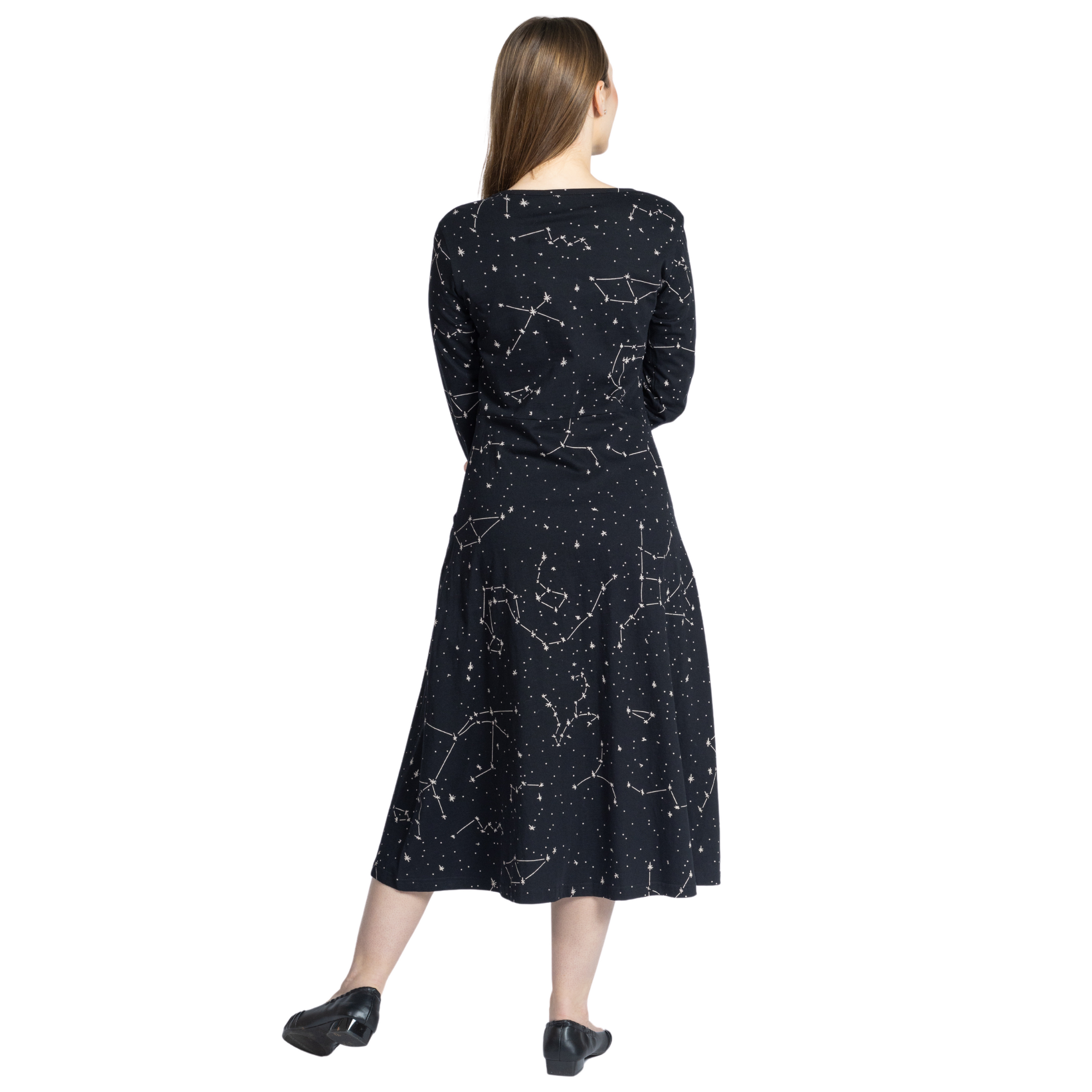 Constellations Glow-in-the-dark Long Sleeves Midi Dress Svaha USA