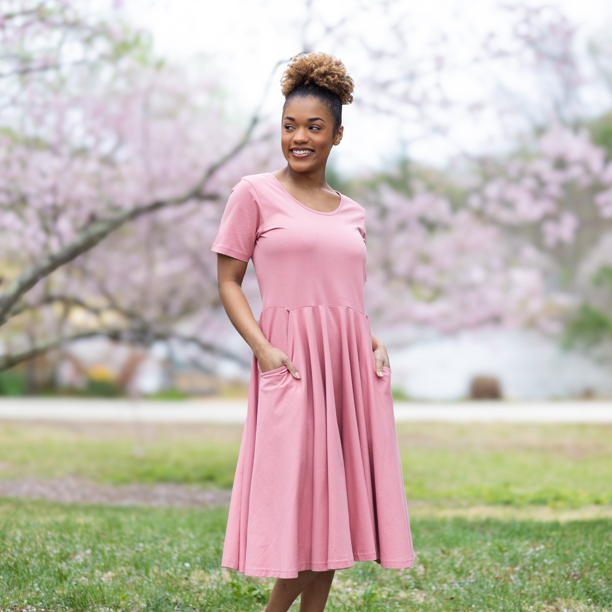 Dusty Rose Twirl Dress Svaha USA