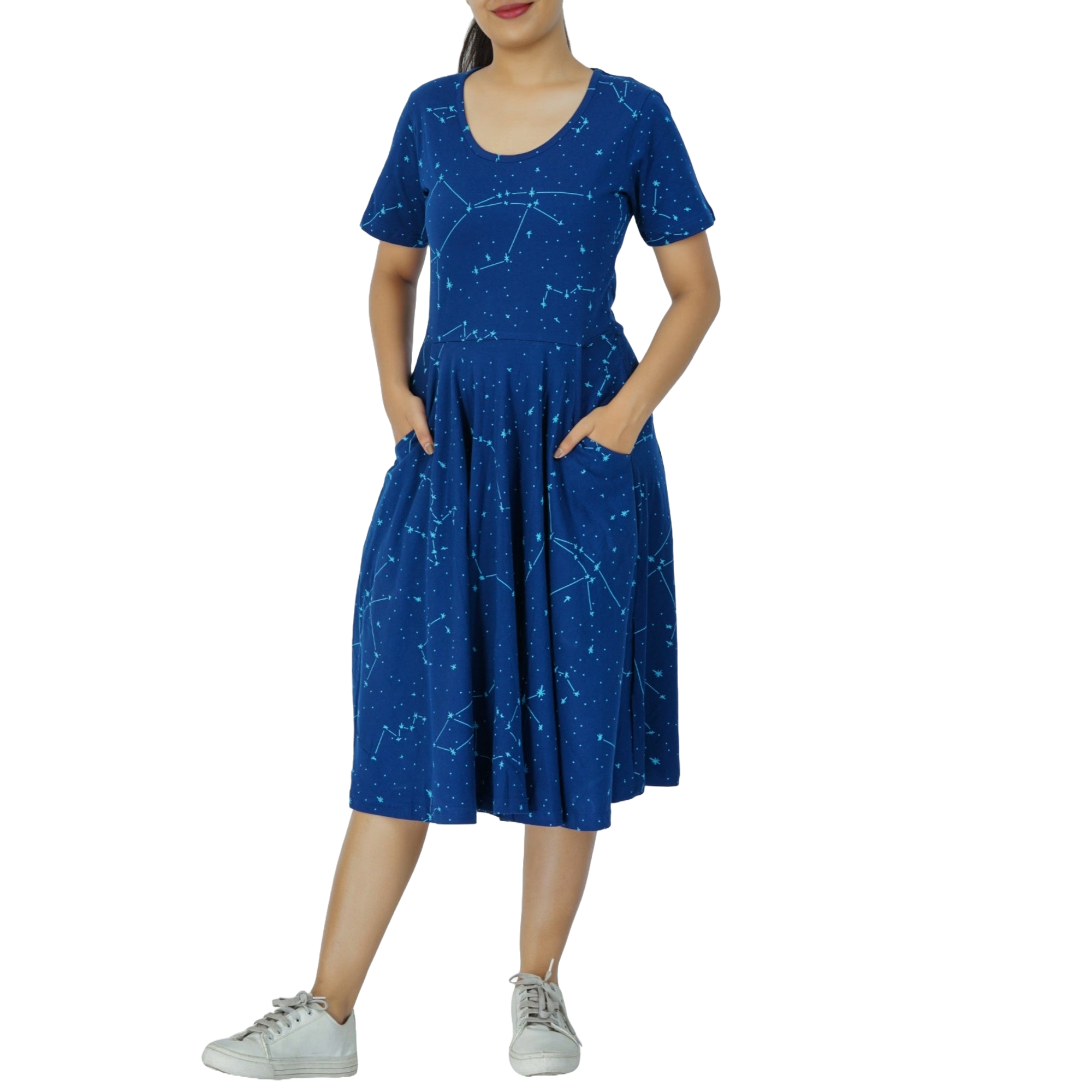 Constellations Glow-in-the-Dark Navy Twirl Dress Svaha USA