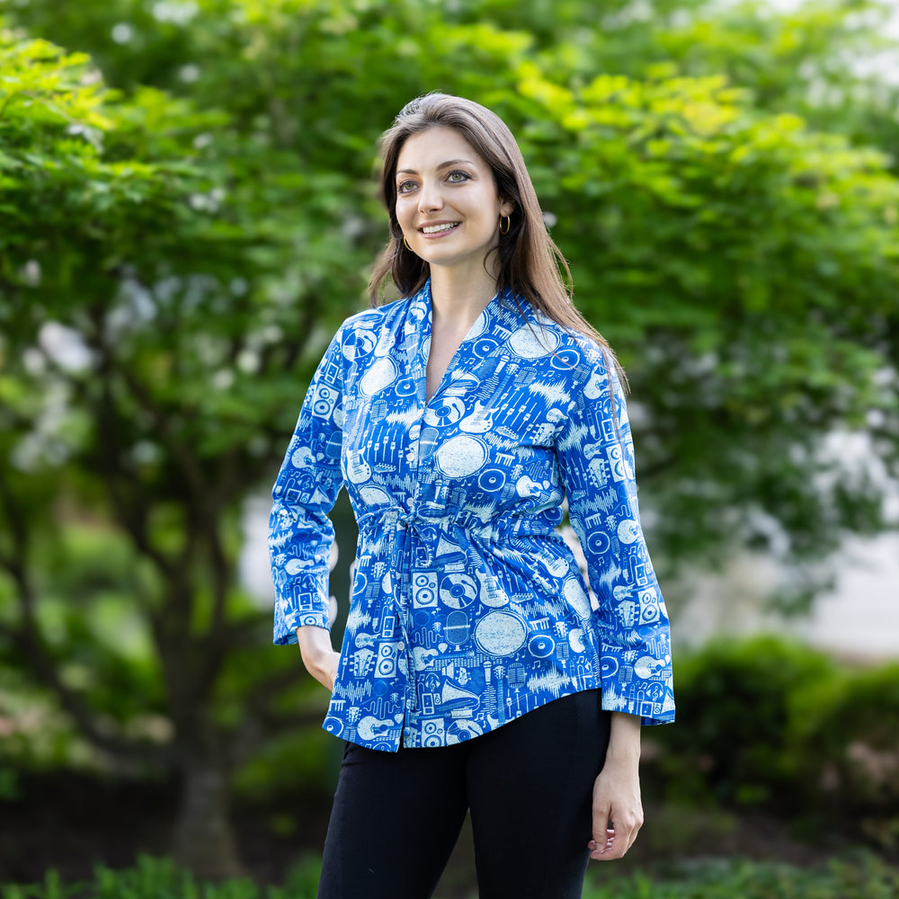 Retro Music Slit-Sleeve Top Svaha USA