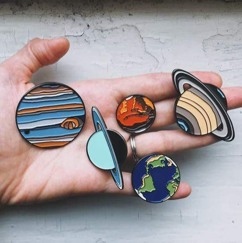 Solar System Planet Enamel Pin Set